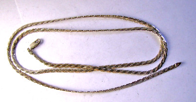Flat Rope Chain Necklace Vintage 30" Long 925 Sterling Silver Italy PR ...