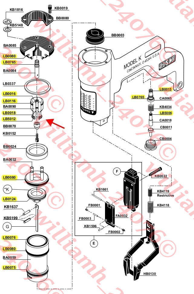 Senco Stapler Nailer K Model O ring Kit + Seal LB5012 | eBay