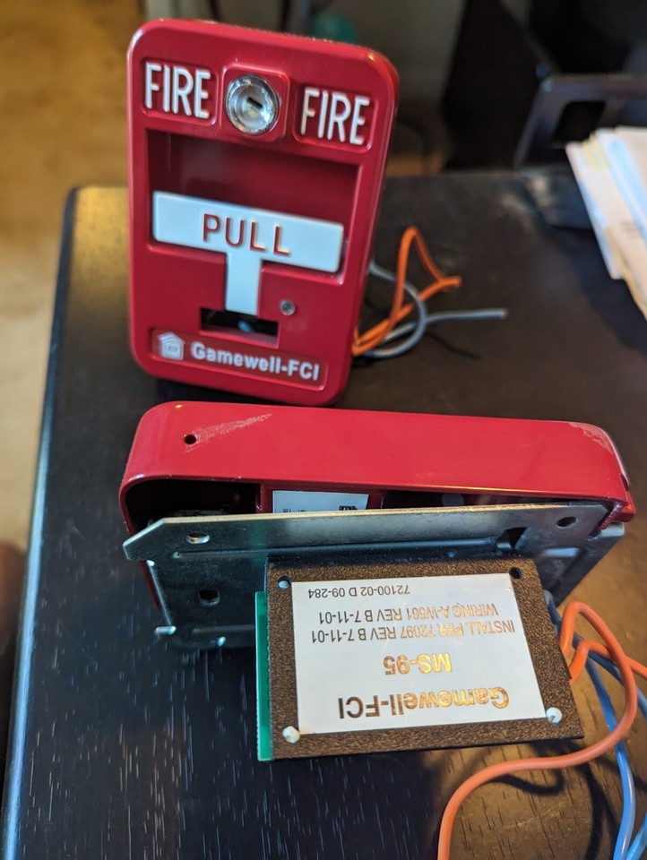 2x Gamewell-FCI GWMS-95 Analog Addressable Manual Pull Station **Red ...