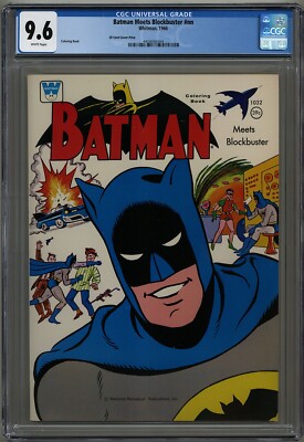 BATMAN MEETS BLOCKBUSTER CGC 9.6 COLORING BOOK O/W TO WHT PAGES WHITMAN ...