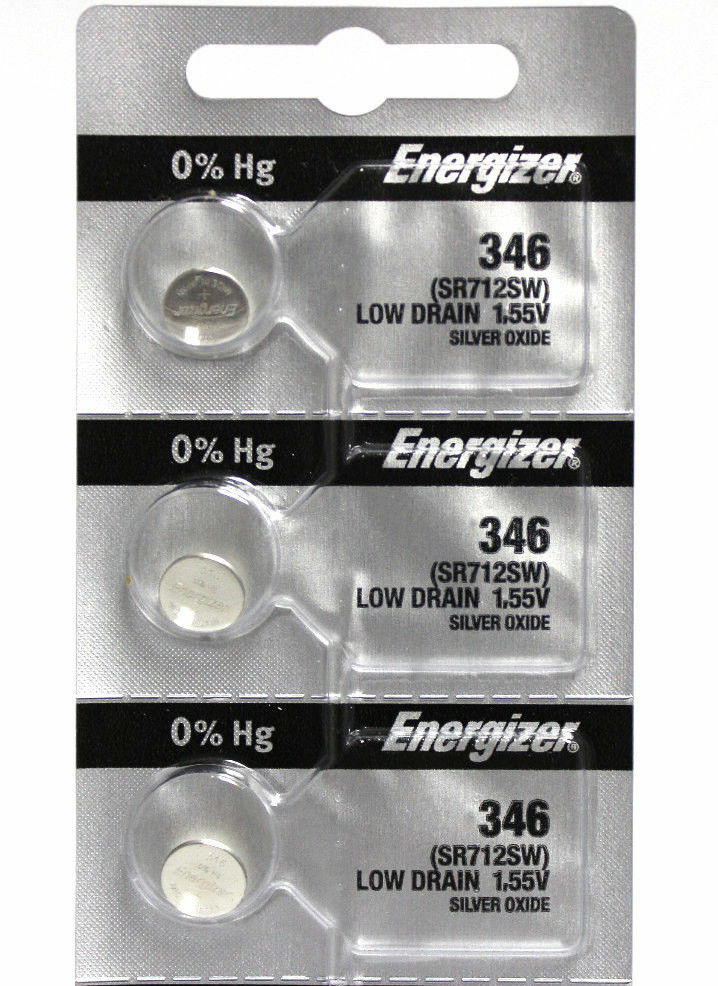 10 NEW ENERGIZER SR712SW 346 Silver Oxide 1.55v Watch Batteries Made in ...