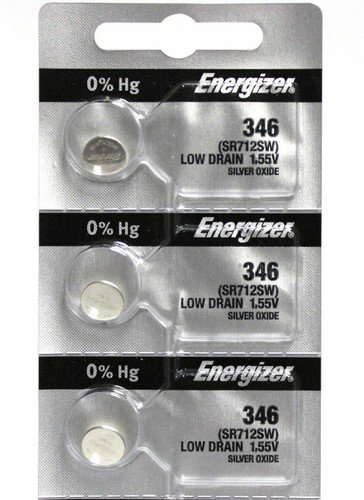 10 NEW ENERGIZER SR712SW 346 Silver Oxide 1.55v Watch Batteries Made in ...