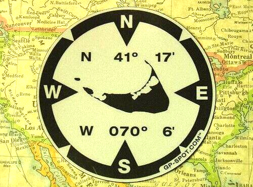 Nantucket, MA GPS Sticker - Reflective Vinyl GPS Marker Decal | eBay