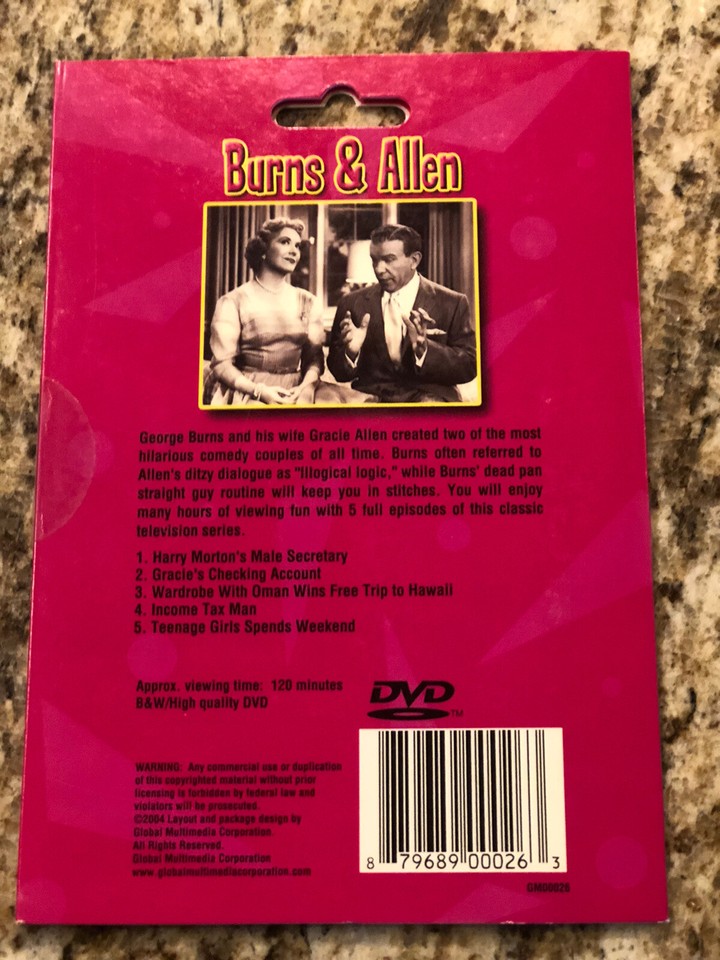 Burns & Allen: 5 Classic Episodes (DVD, 2004). Never Opened | eBay