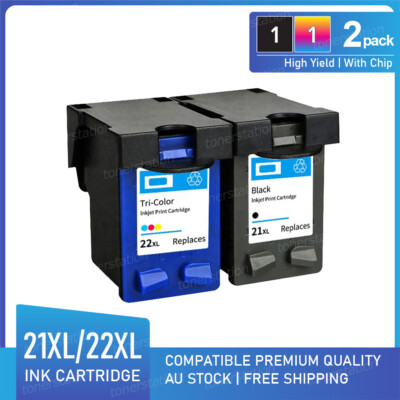 2x Ink for Hp 21XL 22XL DeskJet 3940 D2360 D2460 F380 F2235 F2275 F2280 ...
