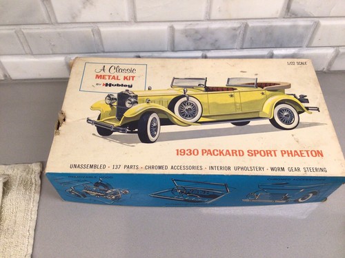Vintage Hurley Model Car Kit, 1930 Packard Sport Phaeton…. Missing Body ...