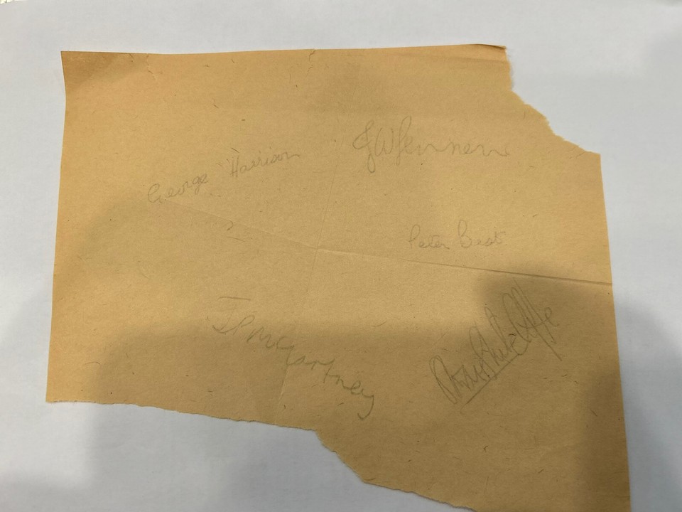 SIGNED Early BEATLES AUTOGRAPH Paper 1960 Or 1961 Lennon McCartney Rare ...