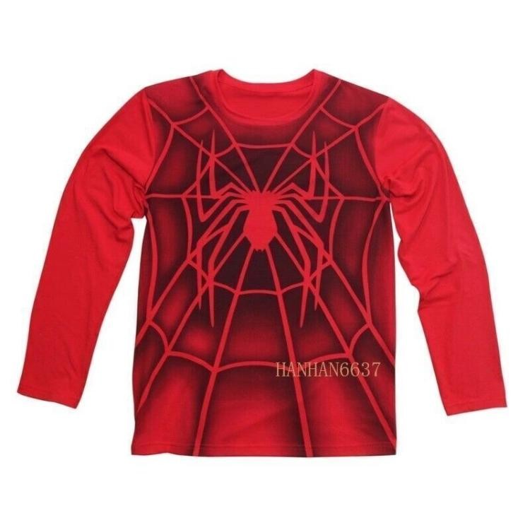 Tobey Spider-Man Spider Print Red T-shirt Thin Base Shirts Men Spider ...