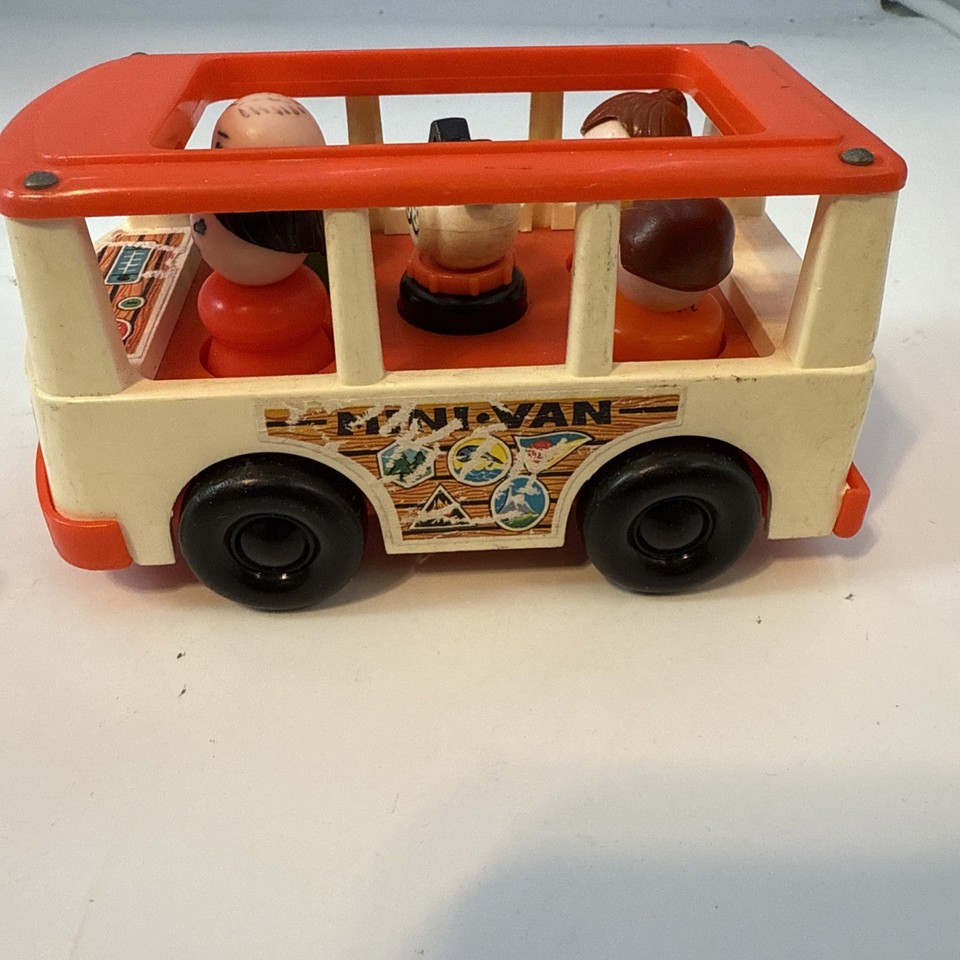 Vintage Fisher-Price Play Family Mini Bus #141 Little People Mini Van ...