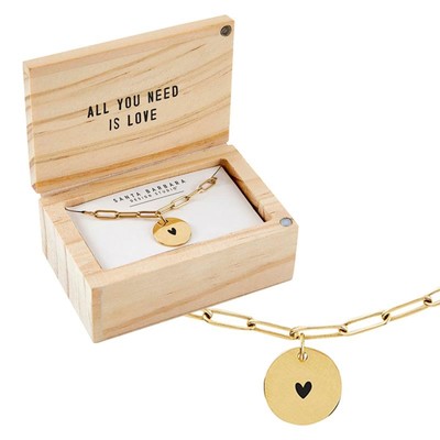 Santa Barbara Fleur Gold Plated Link Chain Charm Necklace Gift Set 17 ...
