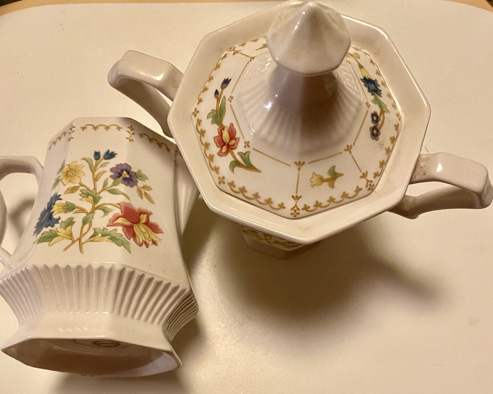 Vintage Nikko Classic Collection MAGENTA Octagonal Sugar & Creamer ...