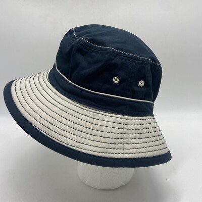 DPC Dorfman Pacific Fishing Sun Canvas Bucket Hat Size Large Cotton w ...