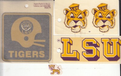 Vintage 1960s LSU TIGERS Sticker / Decal Lot x 4 by Angelus Pacific 10 ...