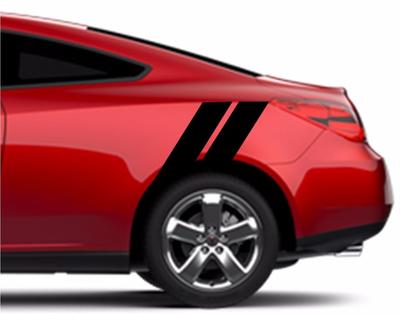 Rear 4" Fender Double Hash Bar vinyl RACING STRIPES Decals (Fits ...