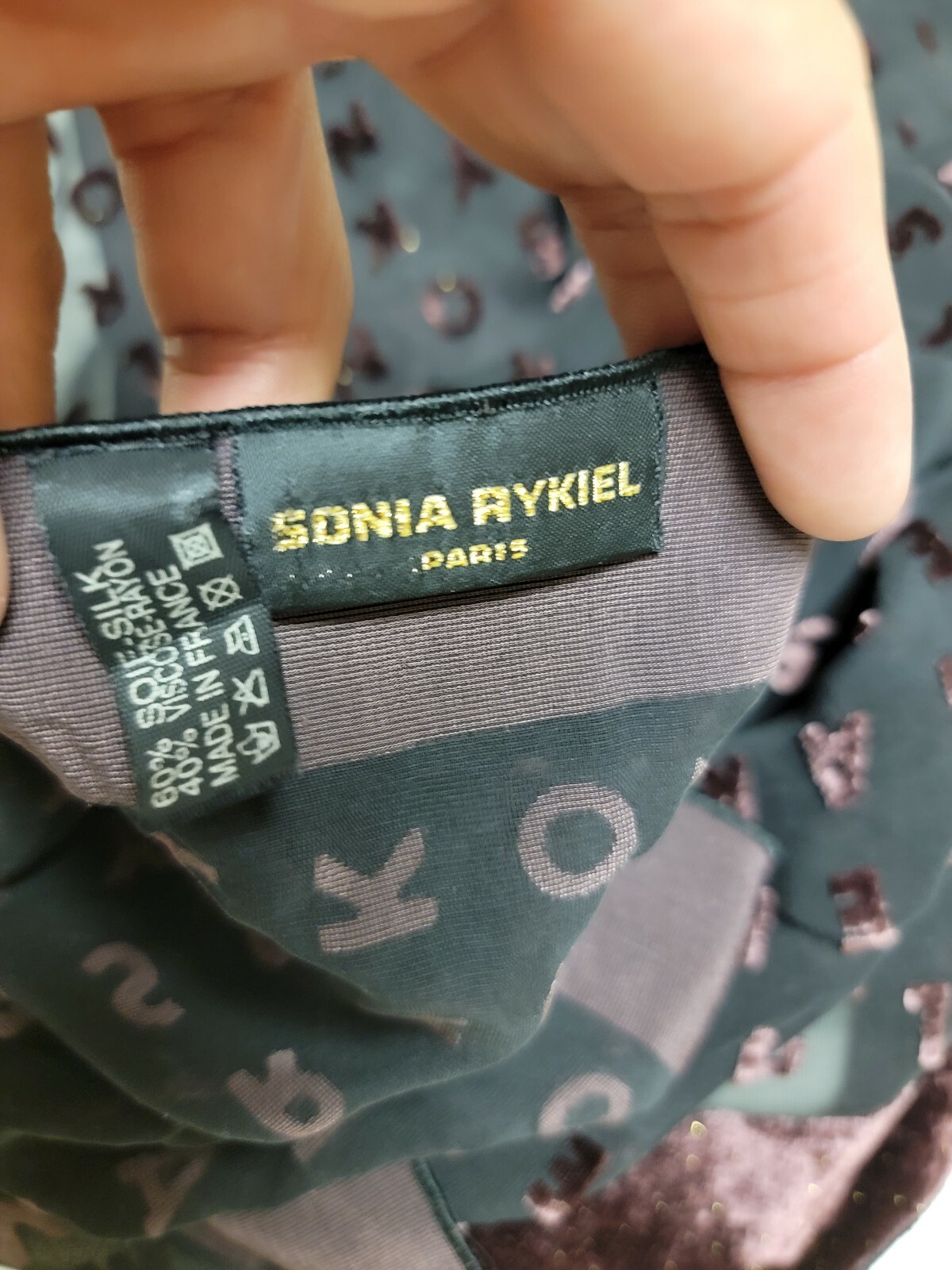 Sonia Rykiel Paris Velvet/Sheer Silk & Viscose Scarf… - Gem