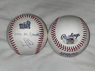 Andy Pages Dodgers Auto Signed 2024 World Series Baseball PSA Witness ...