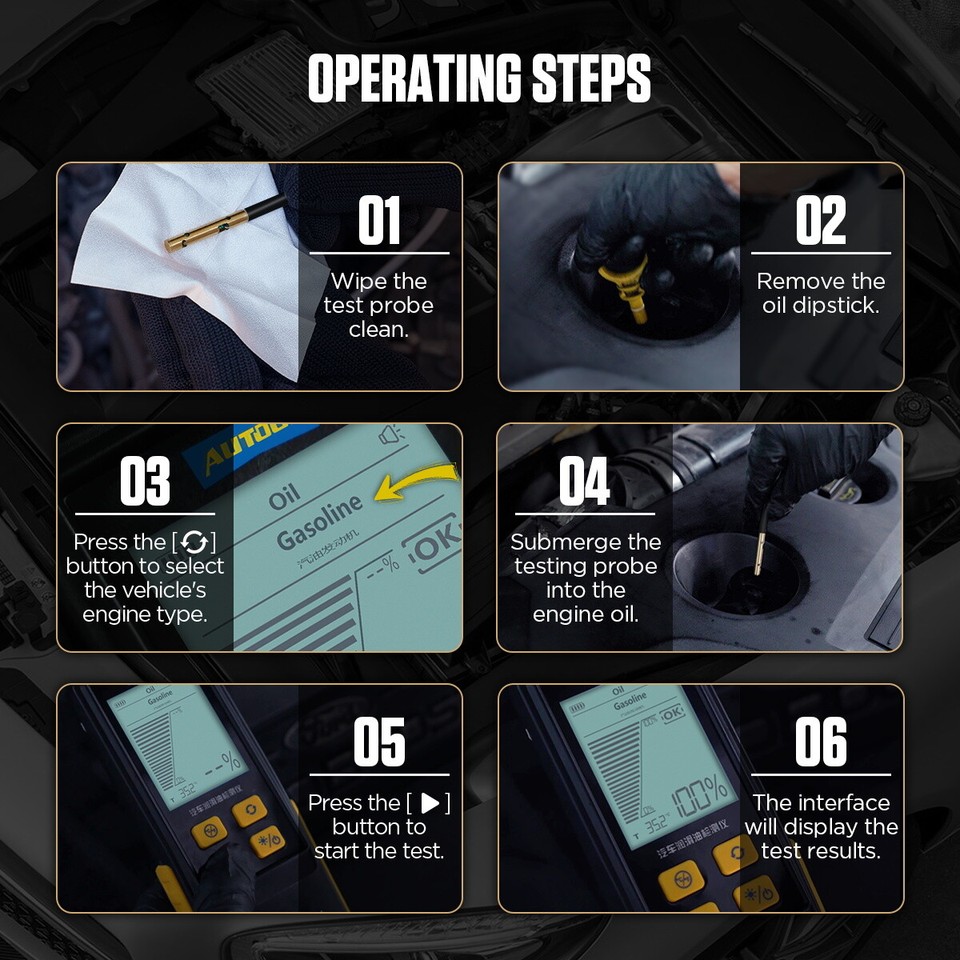 Engine Oil Tester Gasoline Diesel Oil Quality Analyzer Temperature ...