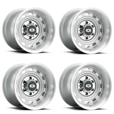 Set 4 15" Vision American Muscle 54 Cheyenne Silver Machined 15x7 ...