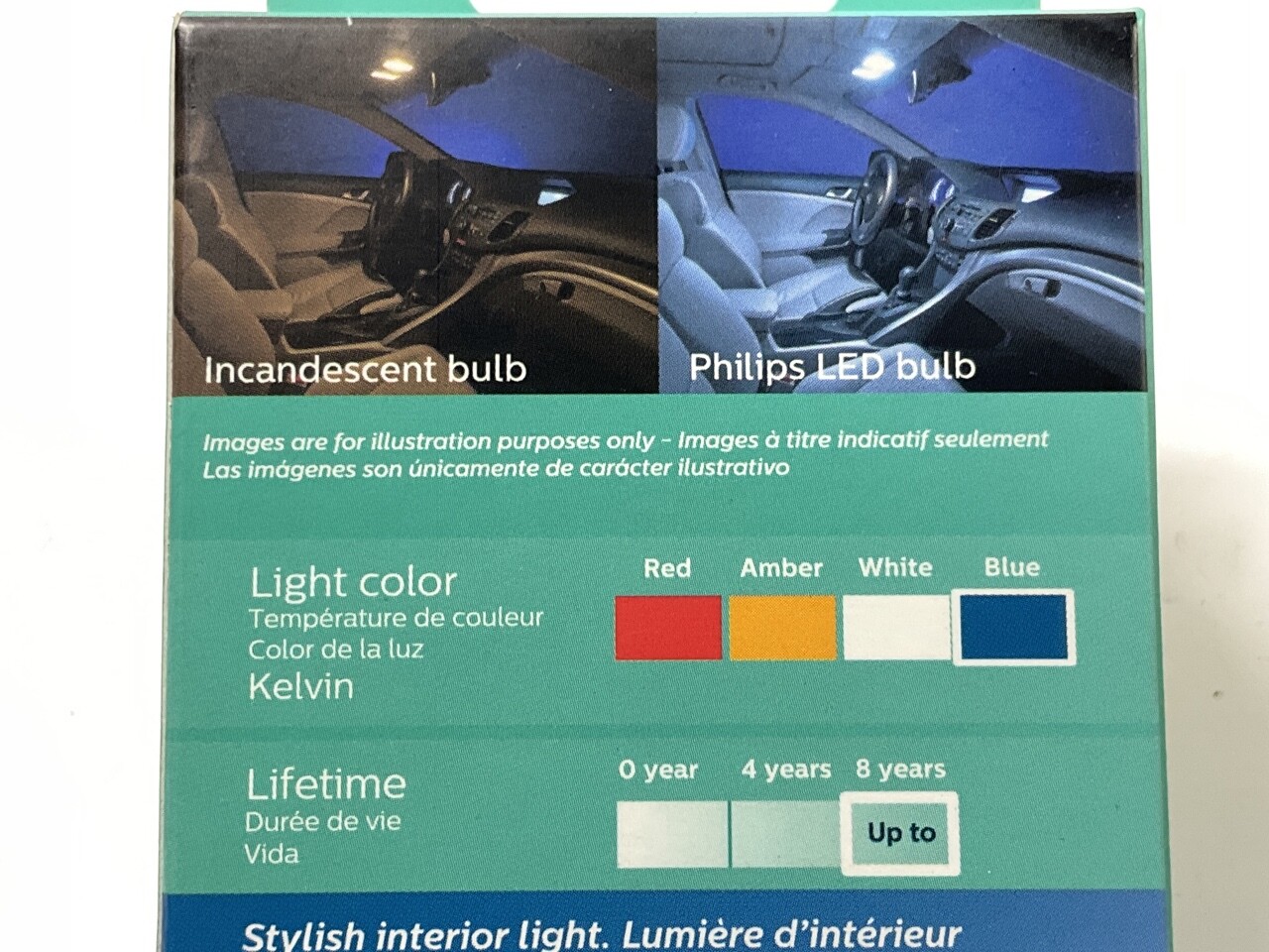 Philips DE3175BLED Ultinon LED Blue Dome Lamp Light Bulb 3157 | eBay