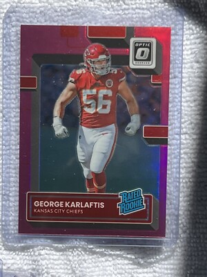 2022 Panini Optic George Karlaftis Pink Holo Rookie Card #256 Chiefs | eBay