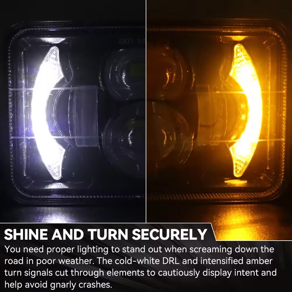 4pcs 4x6" LED Headlights Hi/Lo Beam DRL fit Pontiac Firebird Trans AM ...