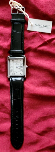 ⚡️NEW IN BOX! - Pablo Raez 40mm Black Leather Men's Tank Watch | eBay