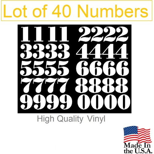 Lot of 40 White or Black Vinyl Mailbox, Tool Box,Locker Numbers Decal ...