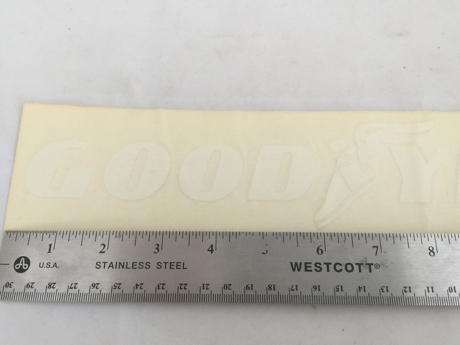 1-Medium White Goodyear Tires Windshield Vinyl Sticker Decal 12.5" x 2. ...