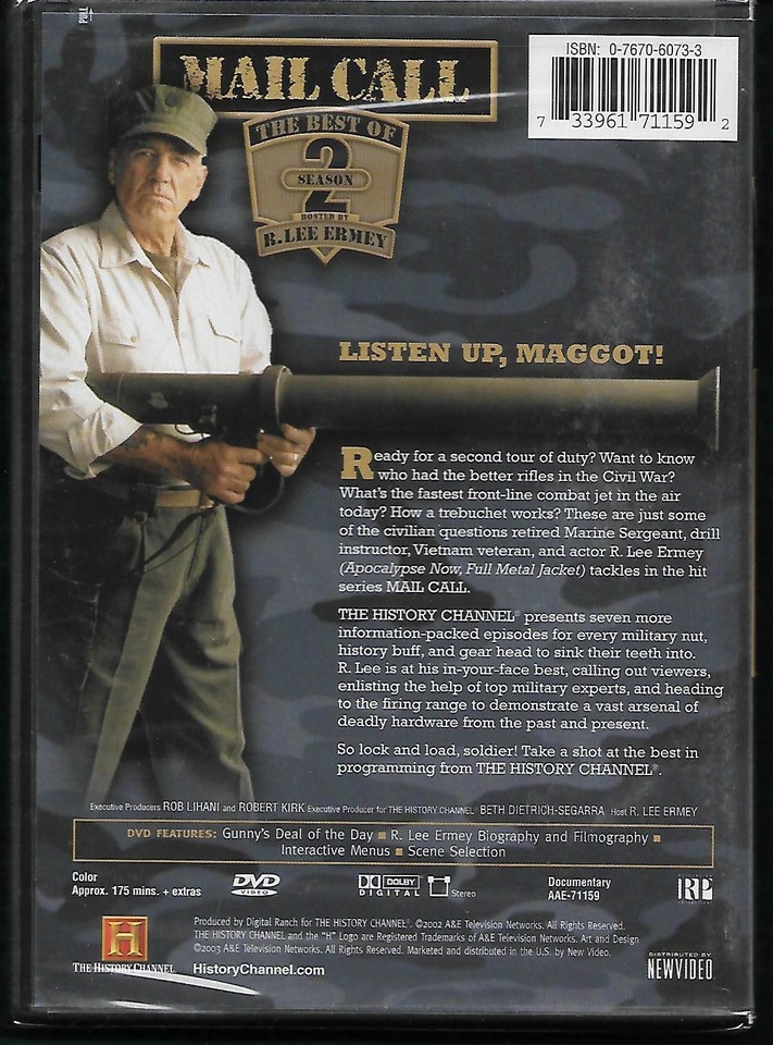 MAIL CALL The Best Of Season 2 [New DVD] R Lee Ermey HISTORY CHANNEL ...