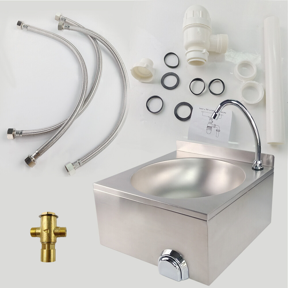 Commercial Knee Operated Hand Wash Sink Stainless Steel Kitchen Basin ...