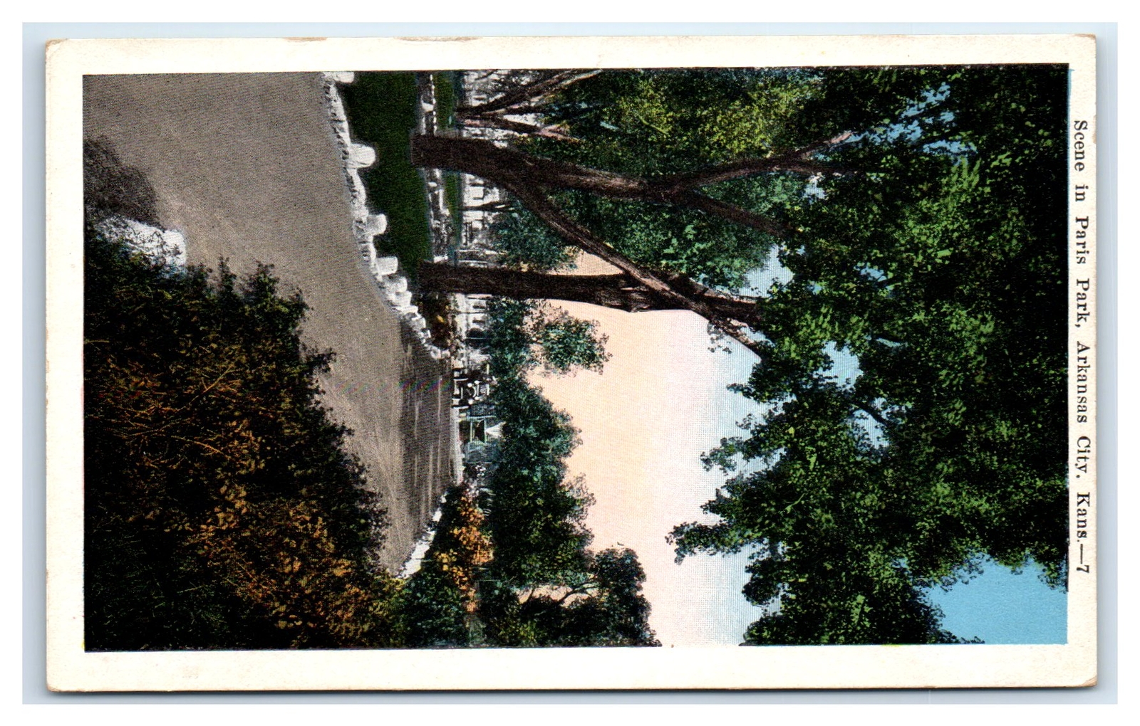 Arkansas City, KS Postcard- PARIS PARK Road Tree Lined Road | eBay