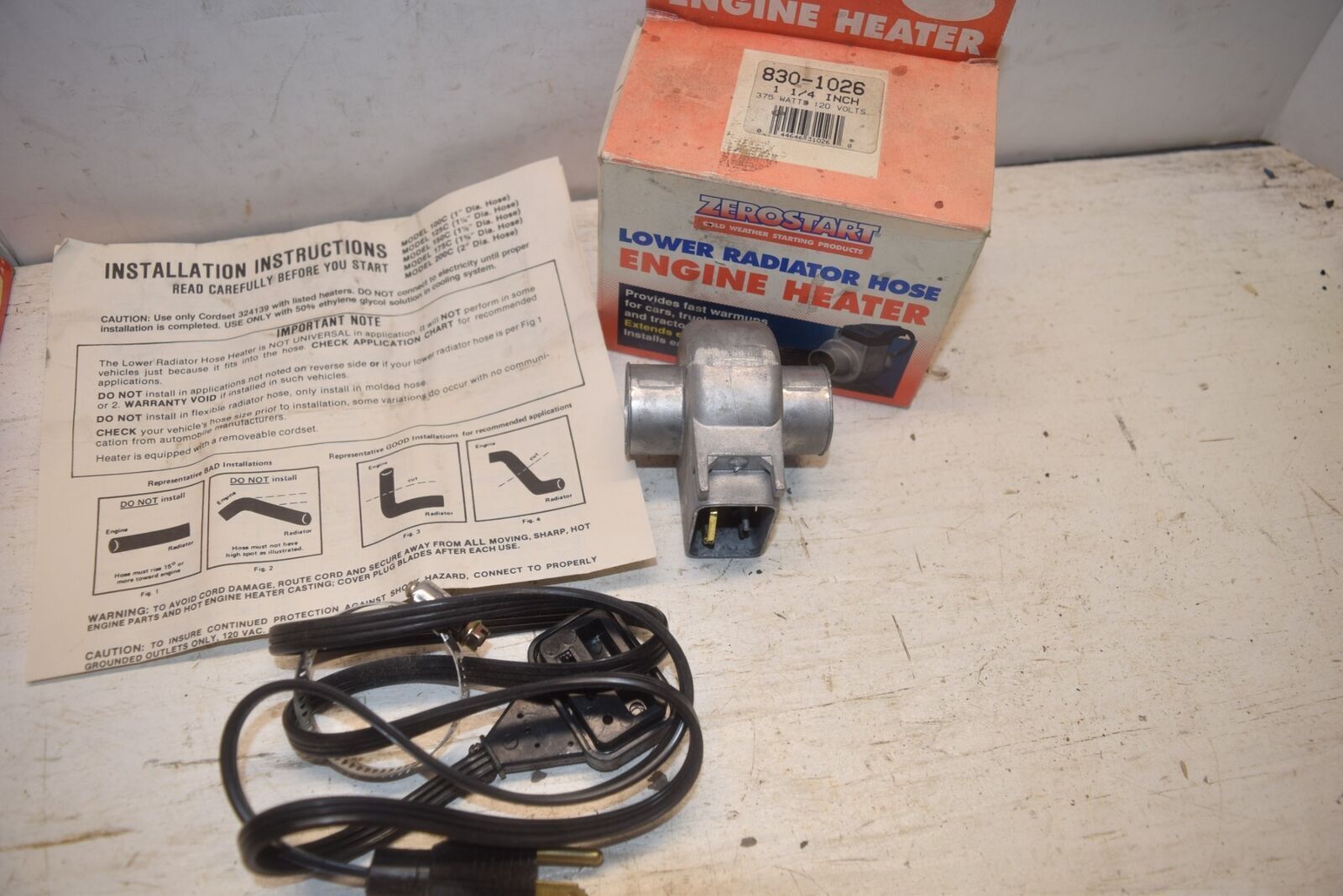 ZeroStart Engine Heater for 1 1/4 Inch Diameter Lower Radiator Hose ...