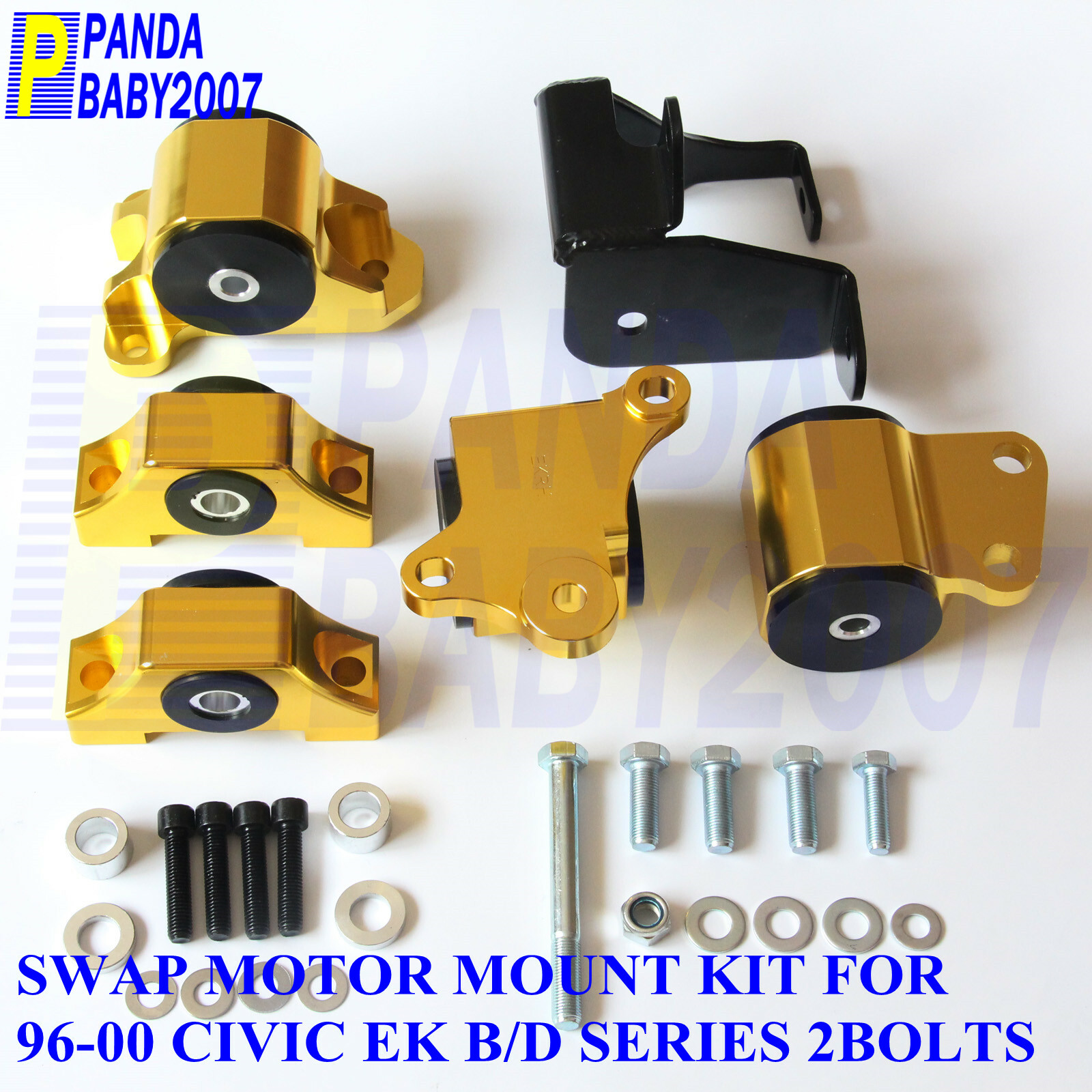 Billet Engine Motor Mount Kit 2Bolts Chrome FOR 96-00 Civic EK B16 B20 ...