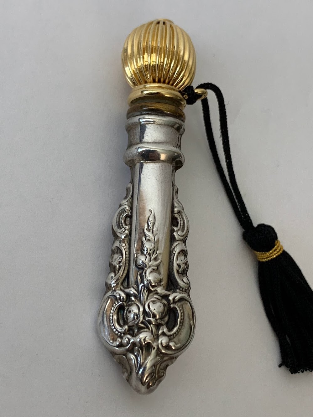 Vintage Grand Baroque Sterling Silver Perfume Flask Snuff Bottle w ...