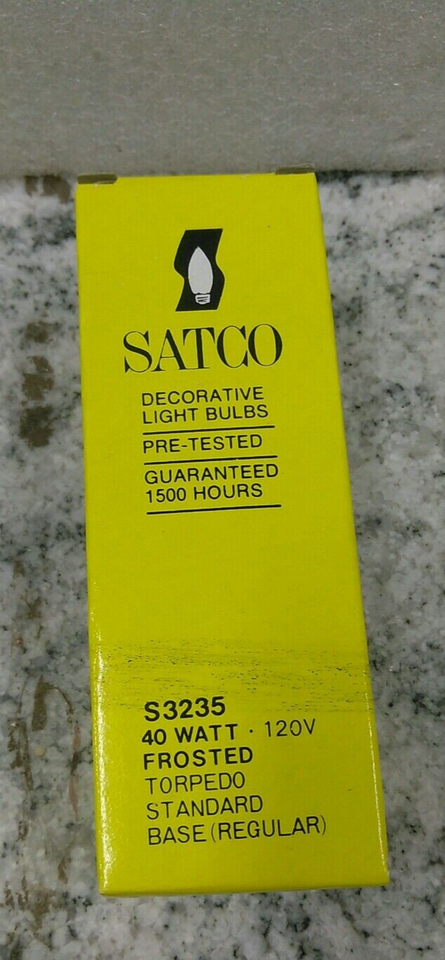 Satco S3235 40W 120V Frosted Torpedo STANDARD BASE Bulb (8E2 | eBay