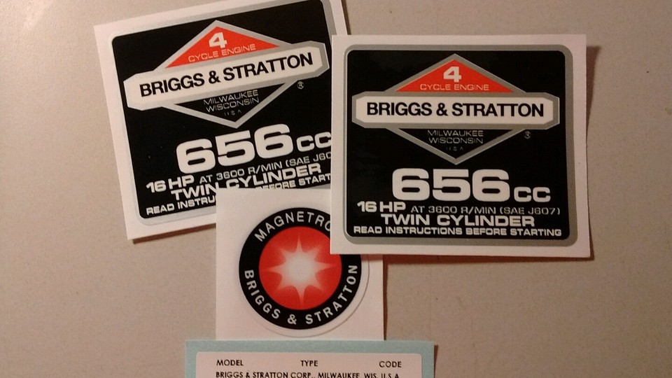 Briggs & Stratton Engine 16-hp 656cc 86-91 Shroud Labels engine-decals ...