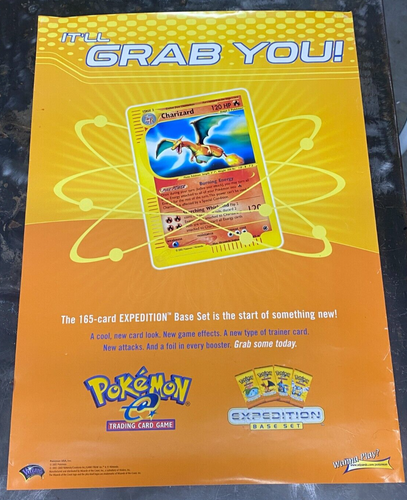 Pokemon Expedition Base Set Rare Charizard Card Store display Poster ...