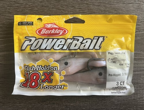 New Berkley Power Bait Pogy 4'' inch 10cm Pre-Rigged 7/16oz 3 count | eBay