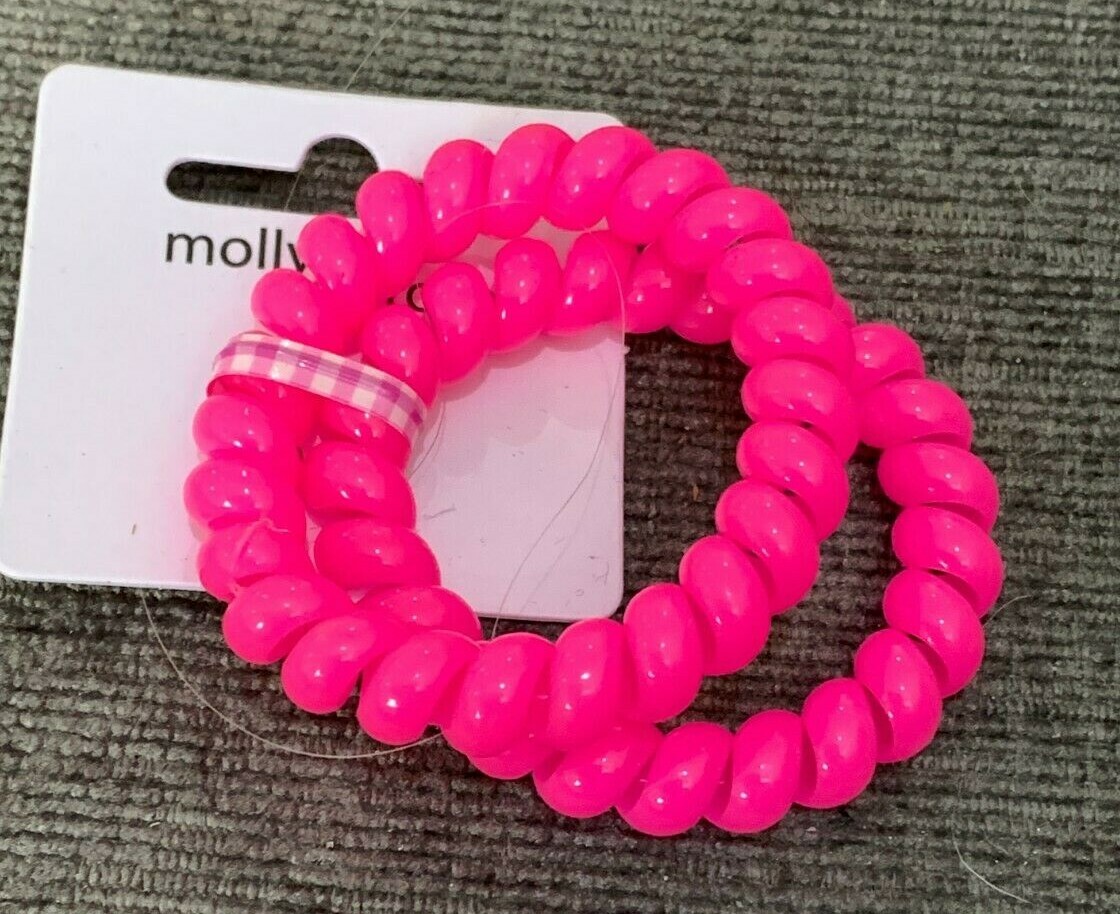 Spiral Coil No Tangle Telephone Cord Hairband Ponytail Hair Tie Various ...