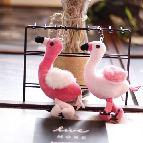 Cartoon Flamingo Doll Keychains Flamingo Plush Soft Stuffed Animal Toy ...