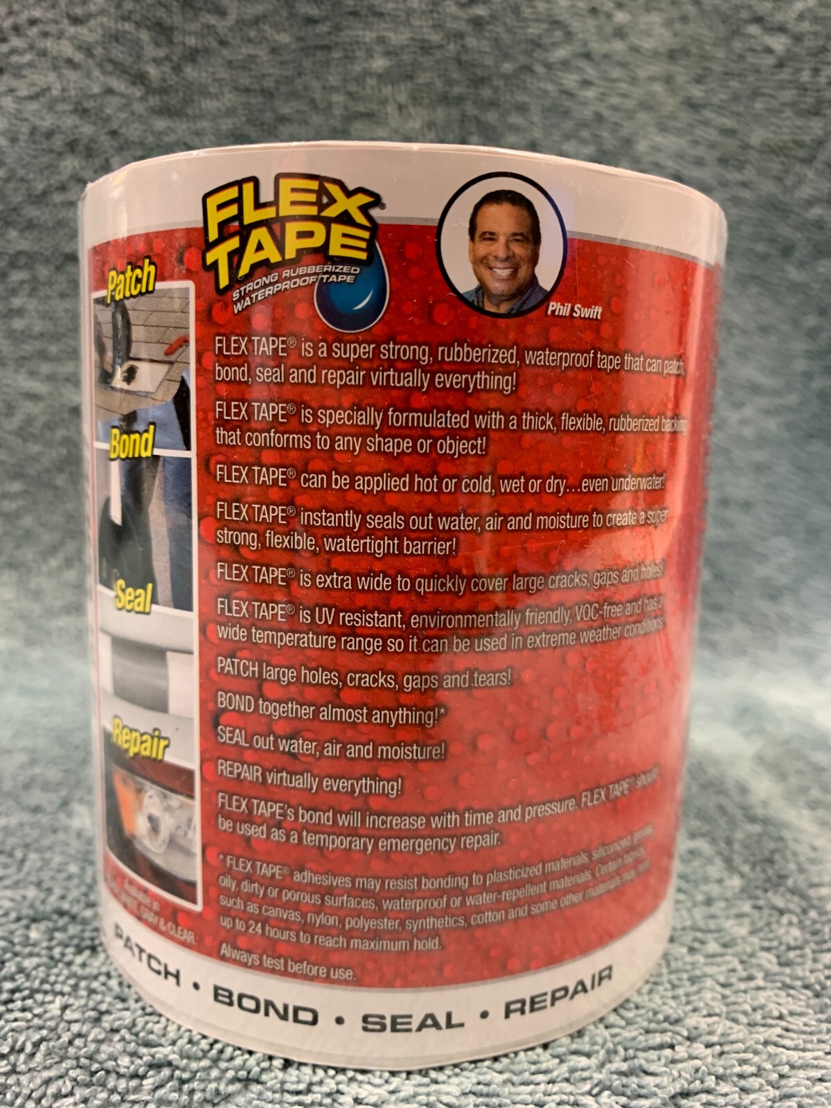 Flex Seal White TFSWHTR0405 4" X 5' Rubberized Waterproof Flex Tape for ...