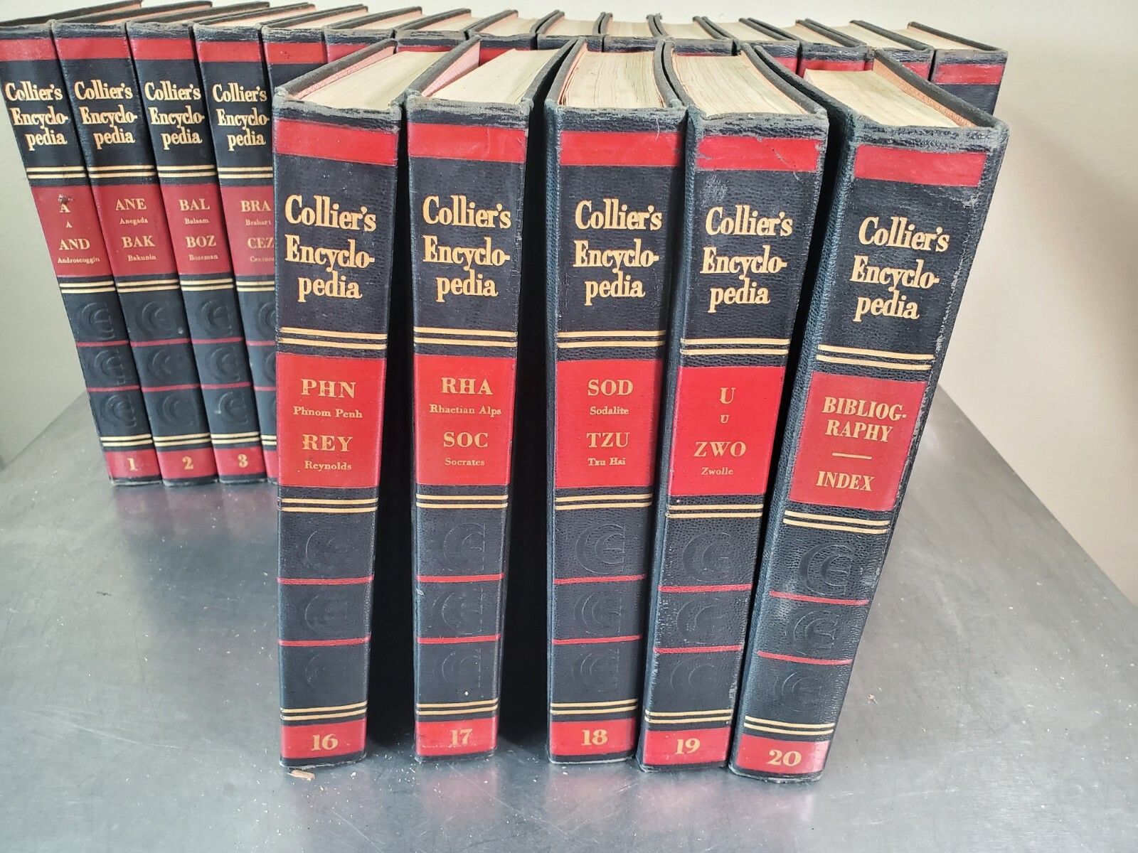 COLLIER’S ENCYCLOPEDIA COMPLETE SET OF 20 VOLUMES 1957 RARE | eBay