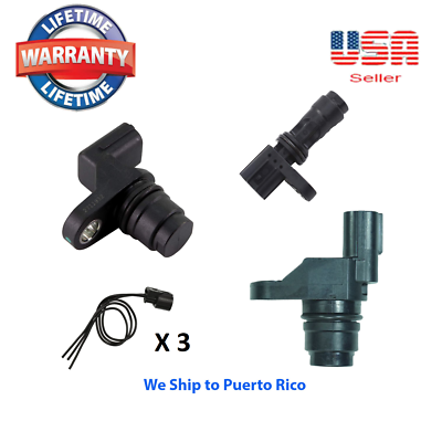 3 Camshaft/Crankshaft Position Sensor + CONNECTORS Fits:Honda CR-V 2007 ...