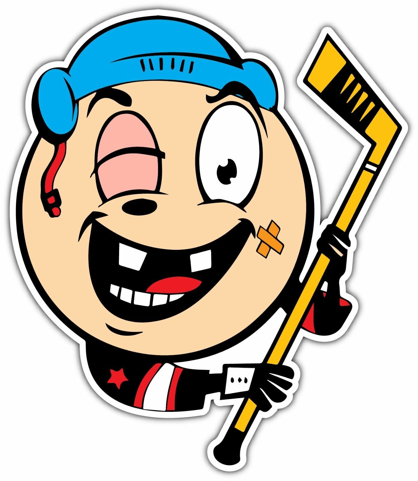 Ice Hockey Player Puck Funny Face Car Bumper Window Vinyl Sticker Decal ...