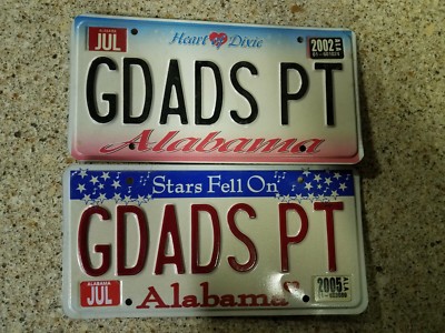 2-Alabama Automobile VANITY License Plate Tag Heart Of Dixie Stars ...