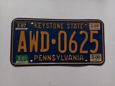 Vintage 1990's Pennsylvania Keystone Embossed License Plate PA Craft #B ...