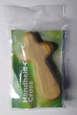 Certified Holy Land Olive Wood Handheld Comfort Cross | eBay