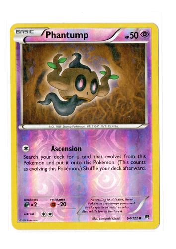 Pokémon TCG Phantump 64/122 XY Breakpoint Reverse Holo Common Card EX ...