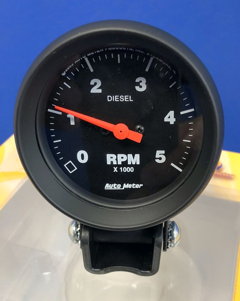 Auto Meter 2888 Diesel Tachometer Mini Tach 5000 RPM Black Pedestal ...