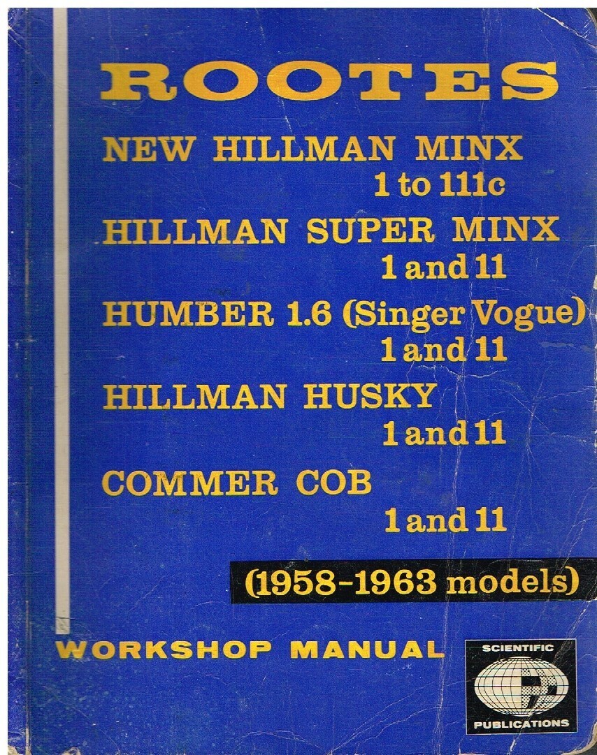 HILLMAN MINX I-IIIC SUPER MINX I-II SINGER VOGUE I-II (1958-63 ...